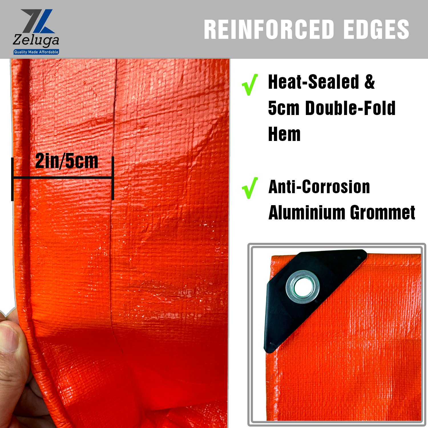 24-551 220GSM Heavy Duty Orange Poly Tarp - 12 Mil Thick, 100% ...