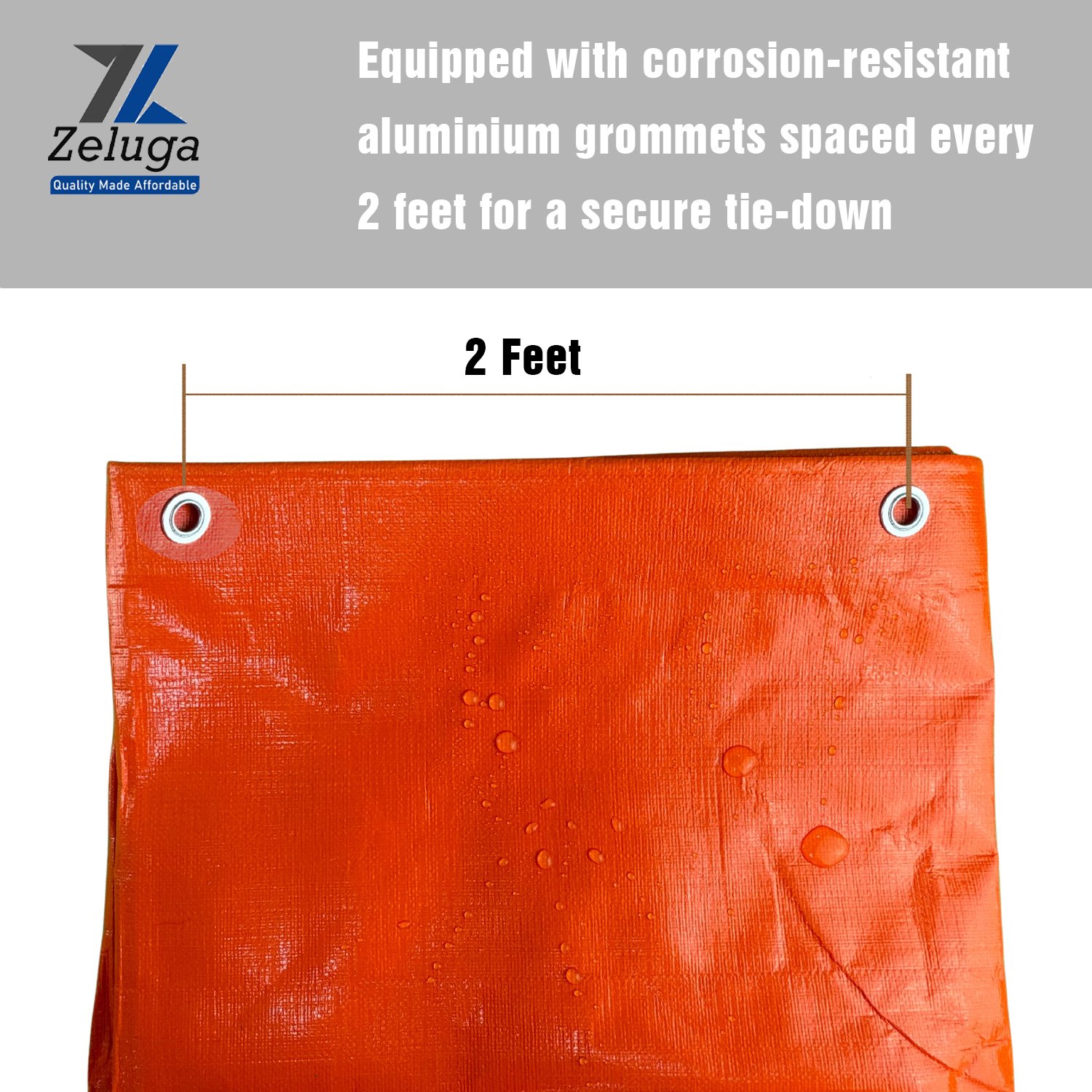 24-551 220GSM Heavy Duty Orange Poly Tarp - 12 Mil Thick, 100% ...